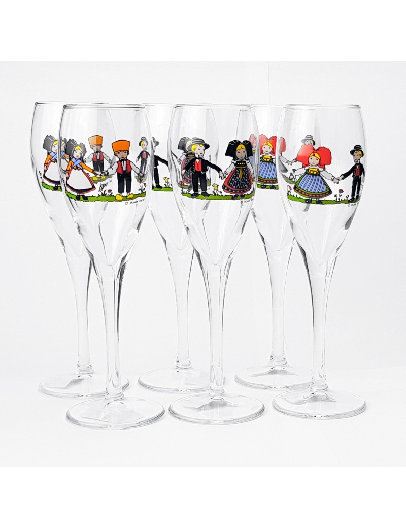 6 Crémant d'Alsace Flutes HANSI pattern
