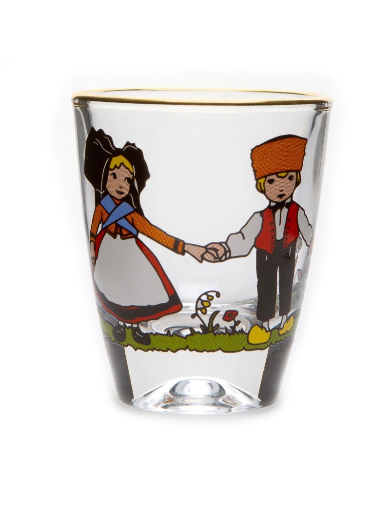 6 Alsatian brandy glasses, HANSI decor